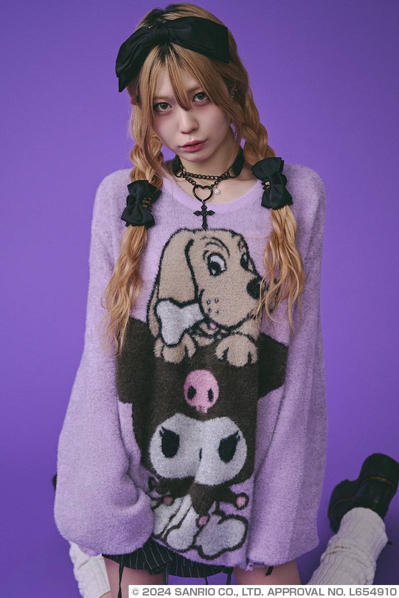 クロミ×GALFY(ガルフィー) ふわふわシャギーニット - Purple クロミ×GALFY(ガルフィー) ふわふわシャギーニット - Purple
